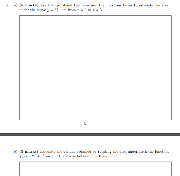 Solved 3. (a) (5 marks) Use the right-hand Riemann sum that | Chegg.com