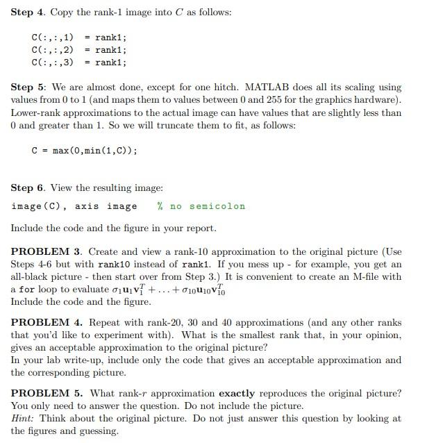 Solved Image Compression Exercises Instructions: The | Chegg.com