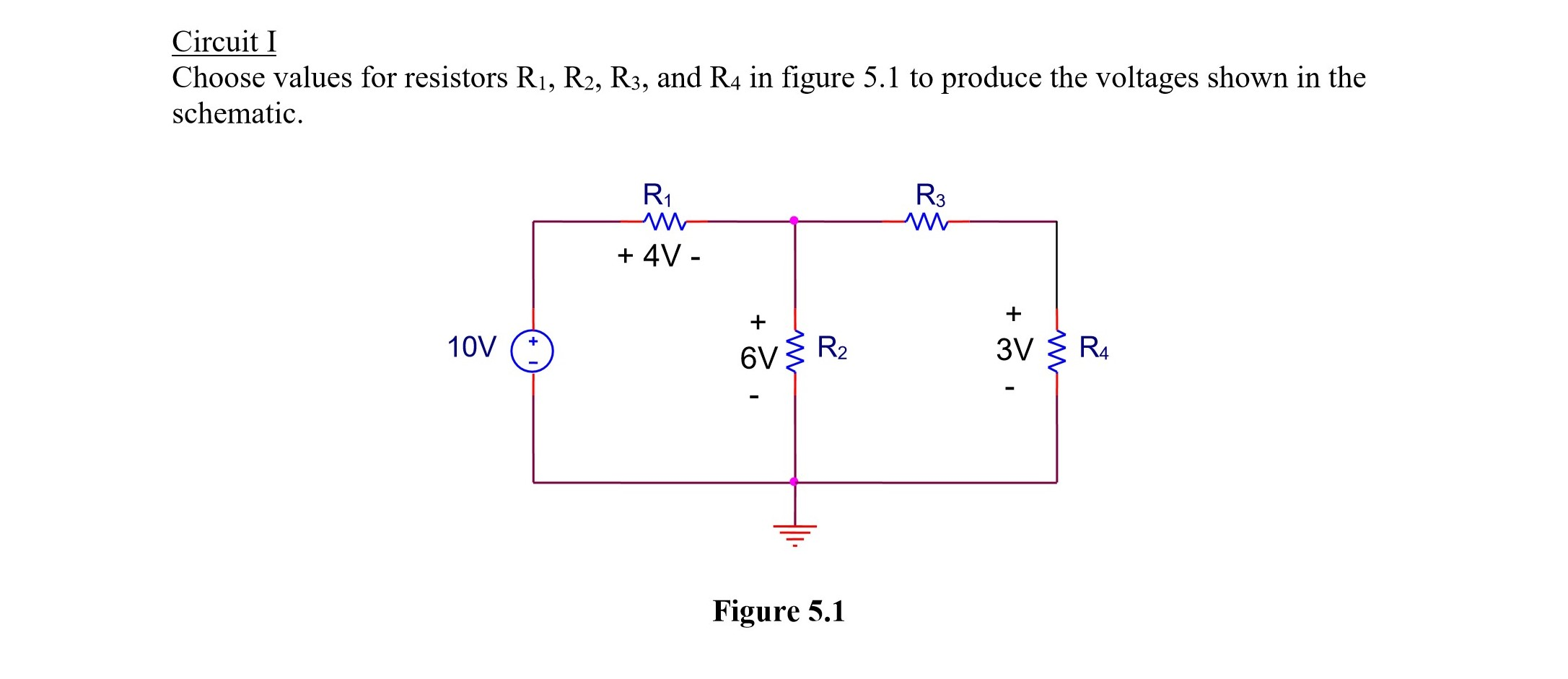 Solved Circuit I Choose values for resistors R1, R2, R3, and | Chegg.com