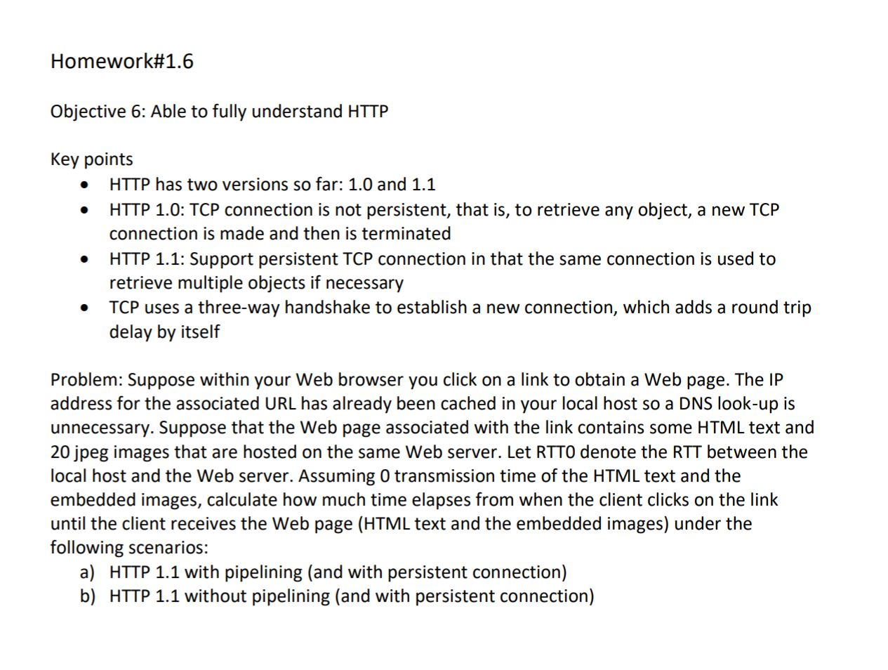 Homework#1.6 Objective 6: Able to fully understand | Chegg.com