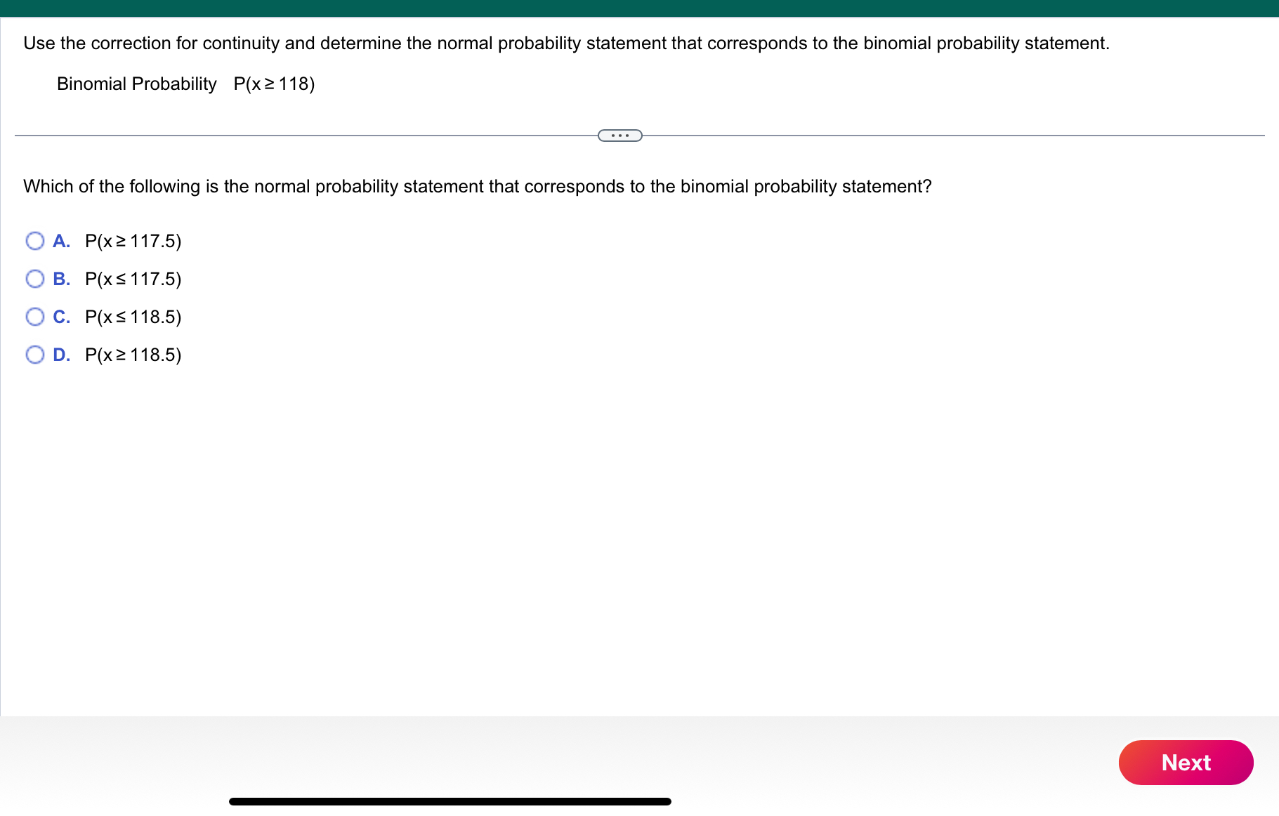 Solved Use The Correction For Continuity And Determine The