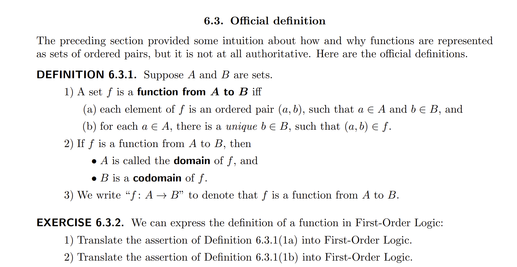 Solved 6.3. Official definition The preceding section | Chegg.com