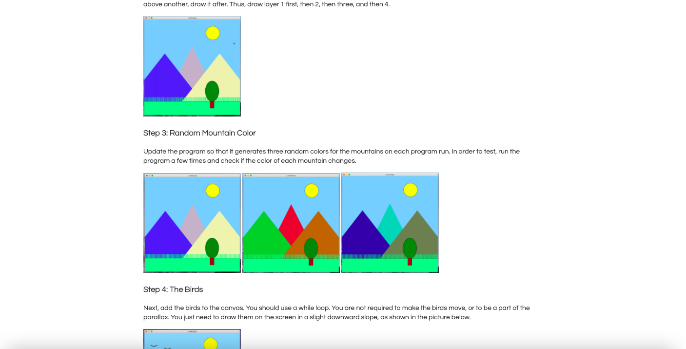 Solved CSc 110 - Motion Parallax Landscape In this | Chegg.com