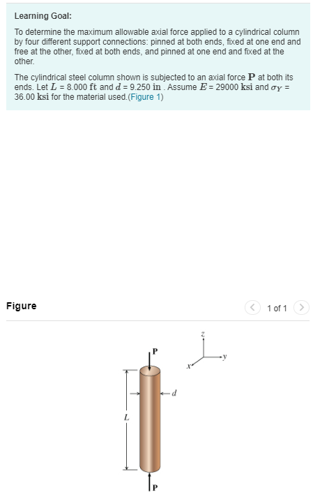 Solved Learning Goal: To determine the maximum allowable | Chegg.com