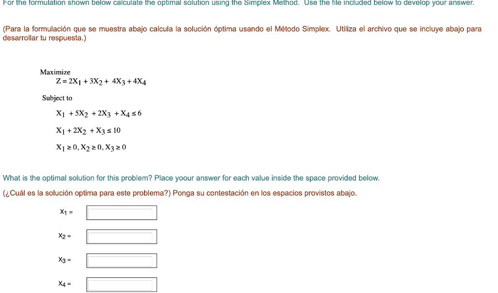 Solved For the formulation shown below calculate the optimal | Chegg.com