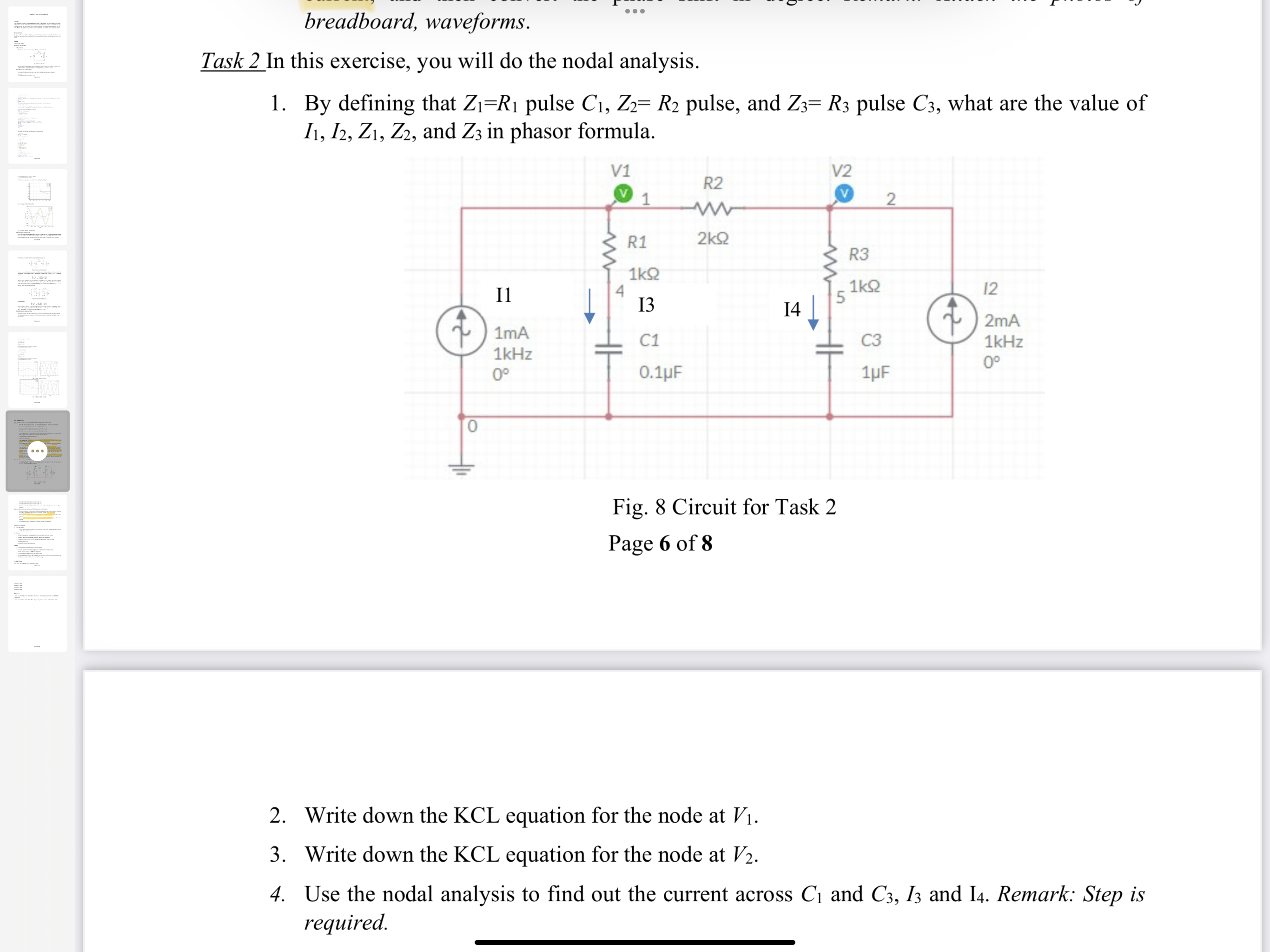 Solved Task 2 In ﻿this exercise, you will do ﻿the nodal | Chegg.com