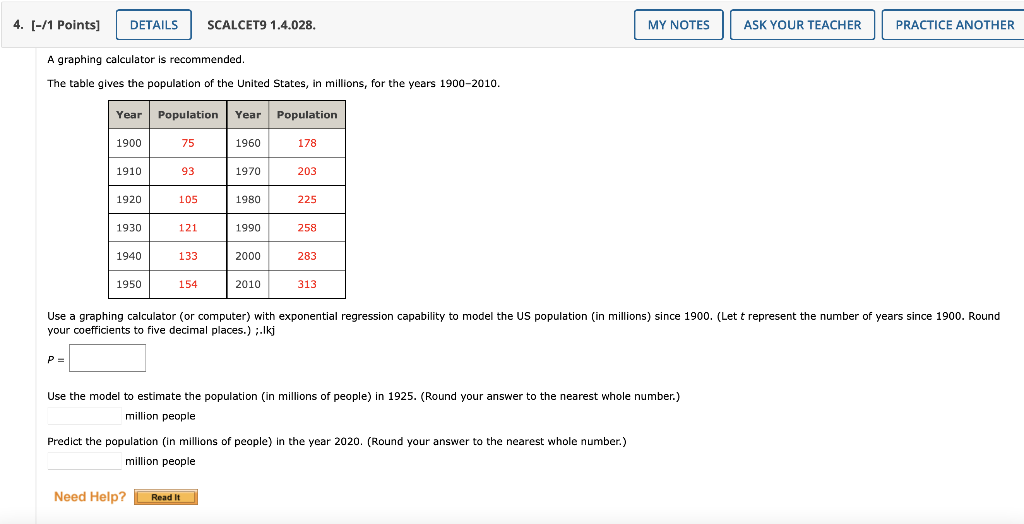 Solved 4. (-/1 Points) DETAILS SCALCET9 1.4.028. MY NOTES | Chegg.com