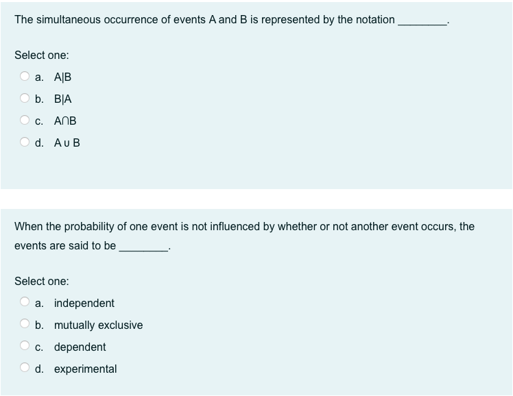 Solved The simultaneous occurrence of events A and B is | Chegg.com