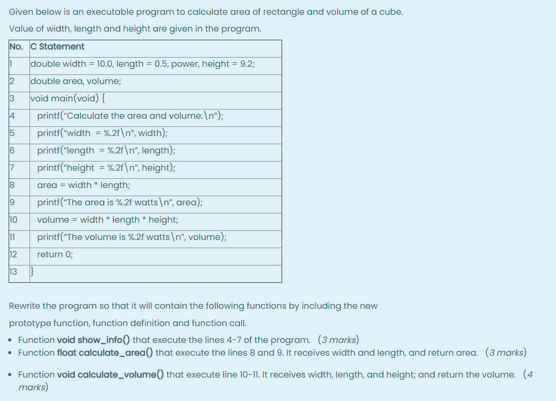 Solved Given below is an executable program to calculate | Chegg.com
