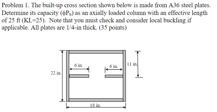 Solved Problem 1. The built-up cross section shown below is | Chegg.com