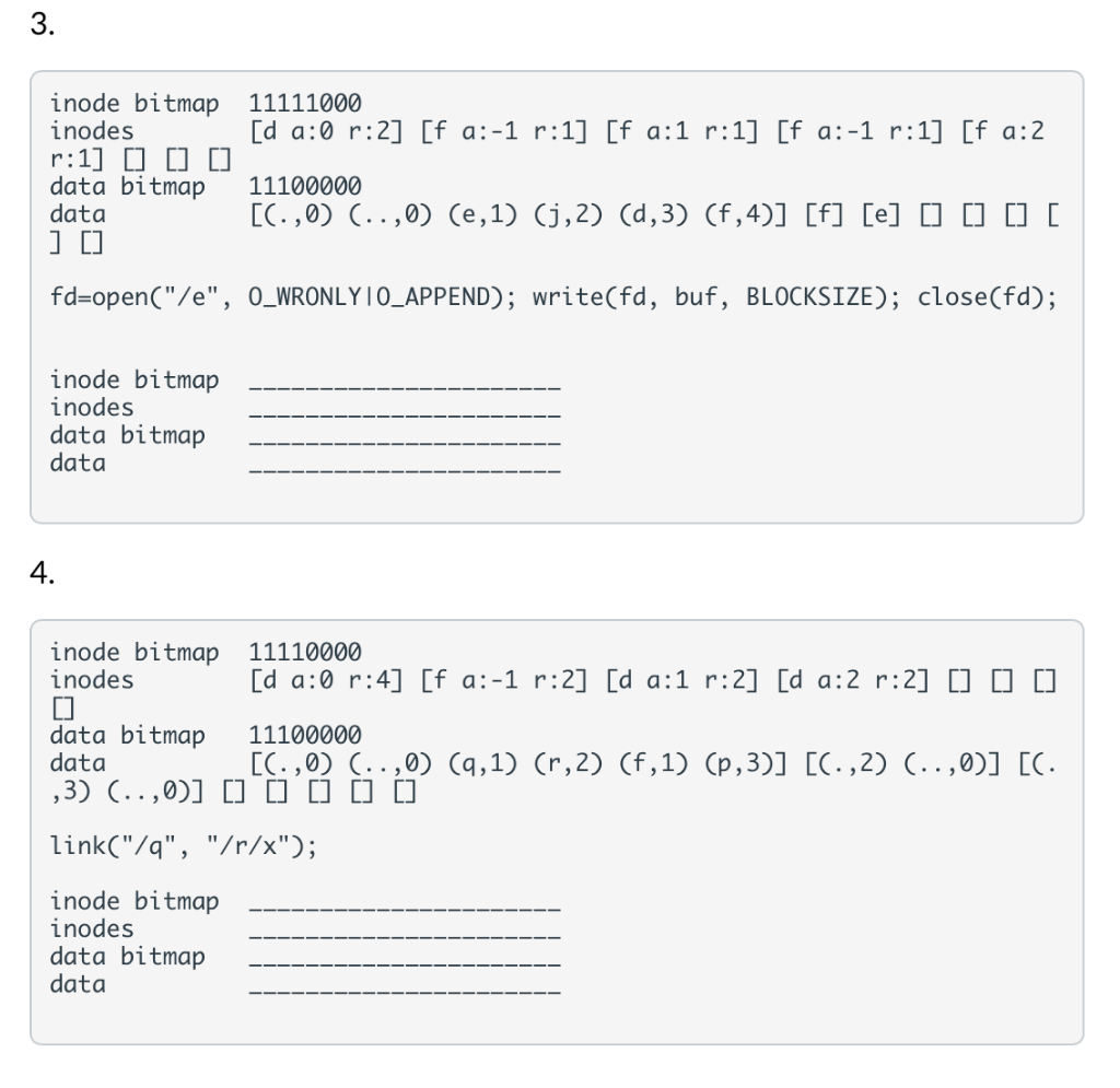 We use Simulator vsfs.py to study how file system | Chegg.com