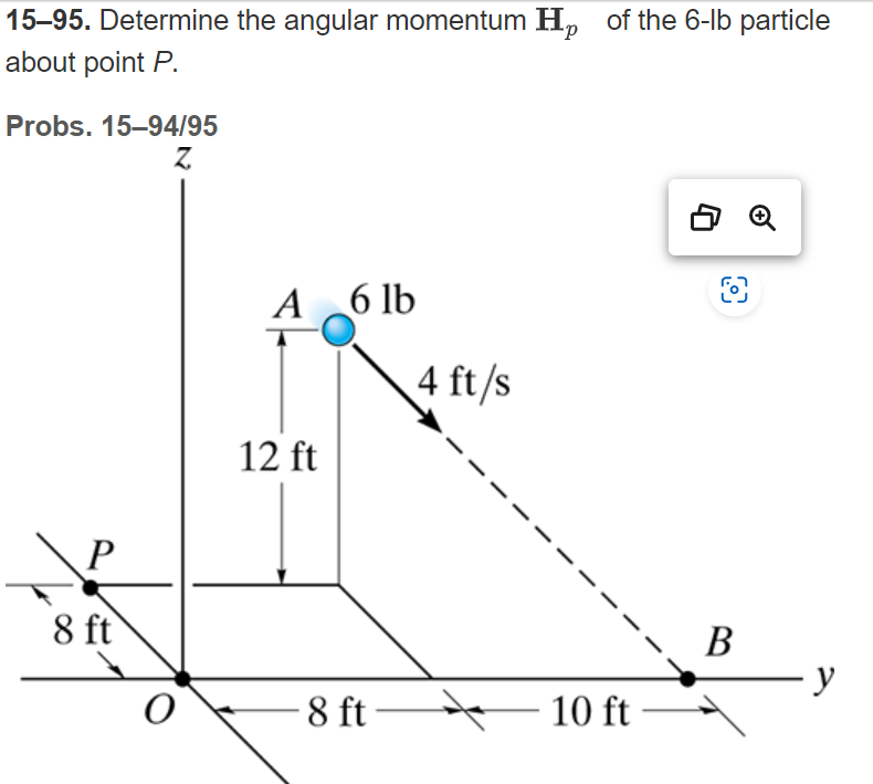 Solved 15-95. Determine the angular momentum Hp of the 6-lb | Chegg.com