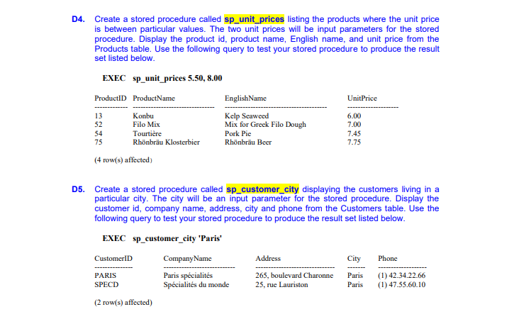 Solved I need these 10 requirements done in SQL please. I | Chegg.com