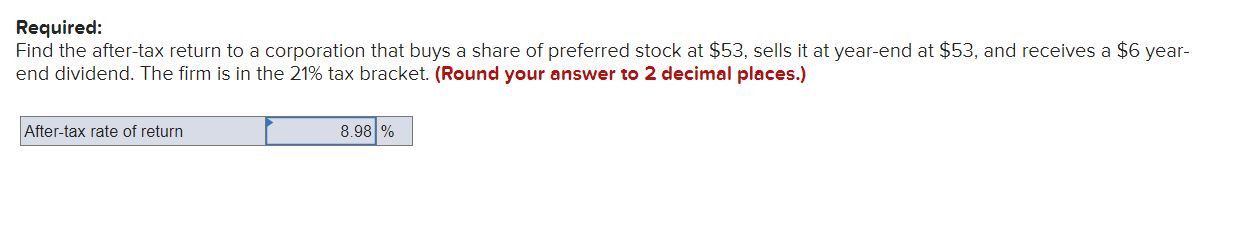 Solved Required: Find the after-tax return to a corporation | Chegg.com