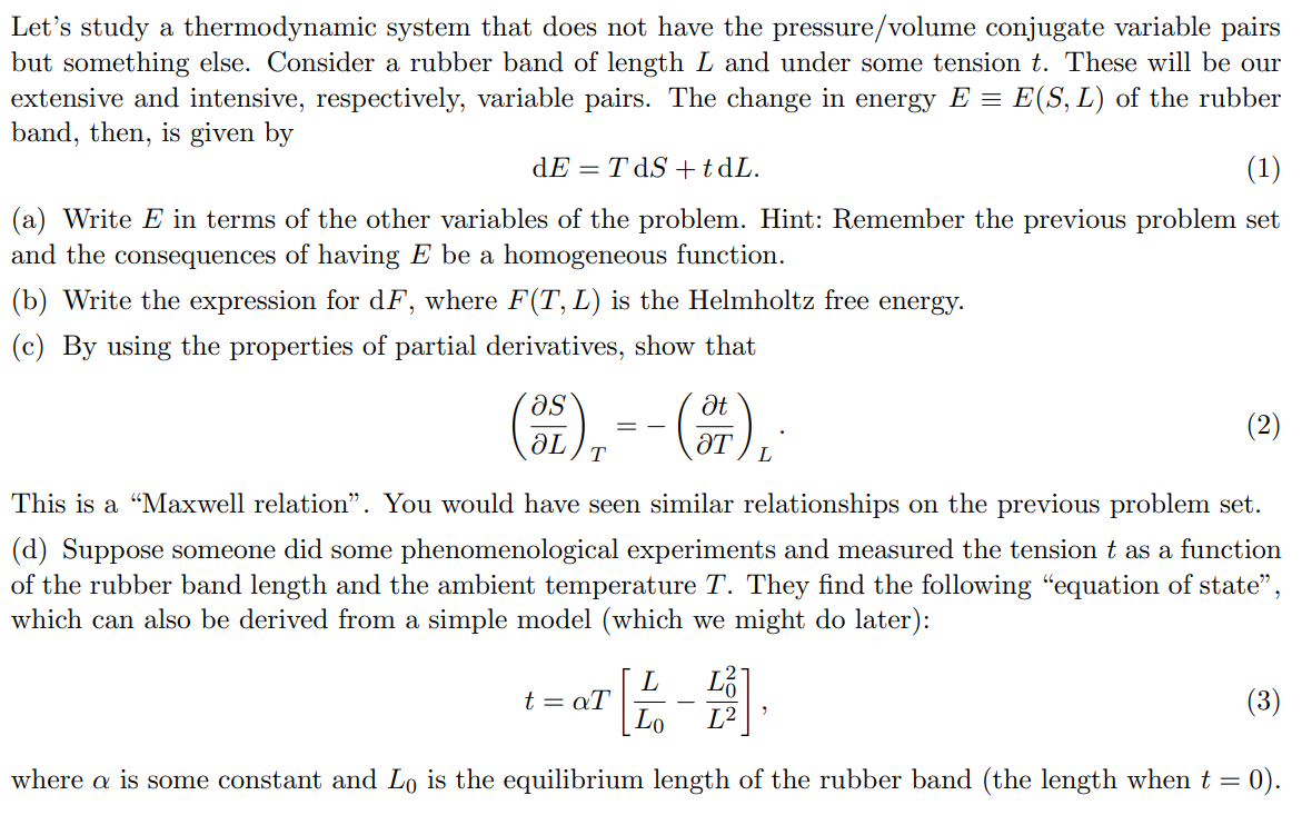 Solved Let's study a thermodynamic system that does not have | Chegg.com
