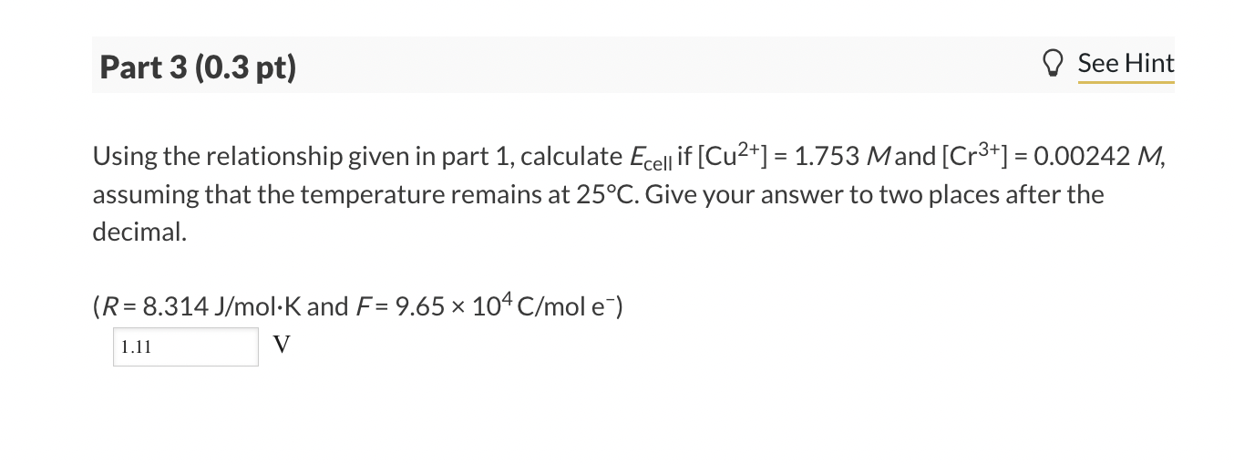 Solved Part 3(0.3pt)Using the relationship given in part 1 , | Chegg.com