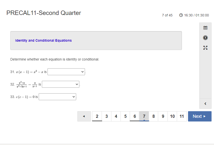 Solved PRECAL11-Second Quarter 7 of 45 16:30 / 01:30:00 | Chegg.com