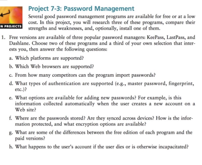 Solved Project 7-3: Password Management Several good | Chegg.com