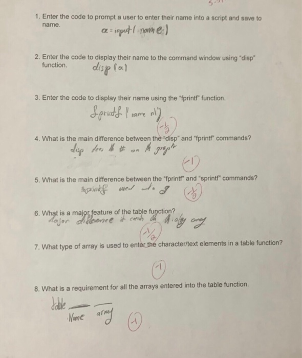 Solved 1. Enter the code to prompt a user to enter their | Chegg.com