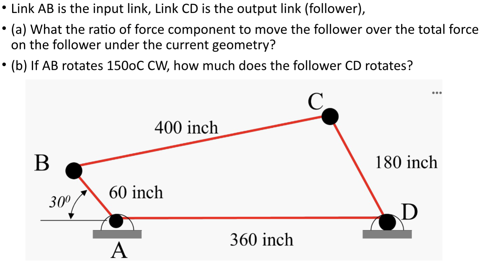 Solved - Link AB is the input link, Link CD is the output | Chegg.com
