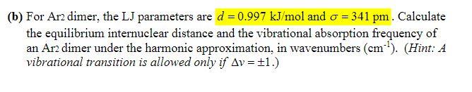 Solved 1. The Lennard-Jones (LJ) Potential, VL-J | Chegg.com
