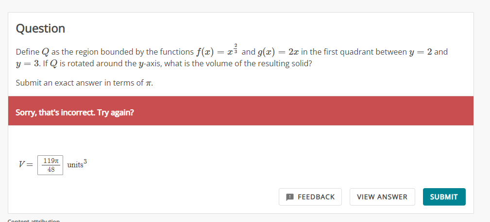 Solved Define Q as the region bounded by the functions | Chegg.com
