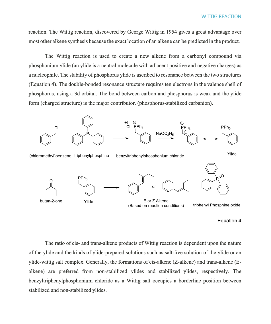 Solved WITTIG REACTION Wittig Mechanism Step 1: | Chegg.com