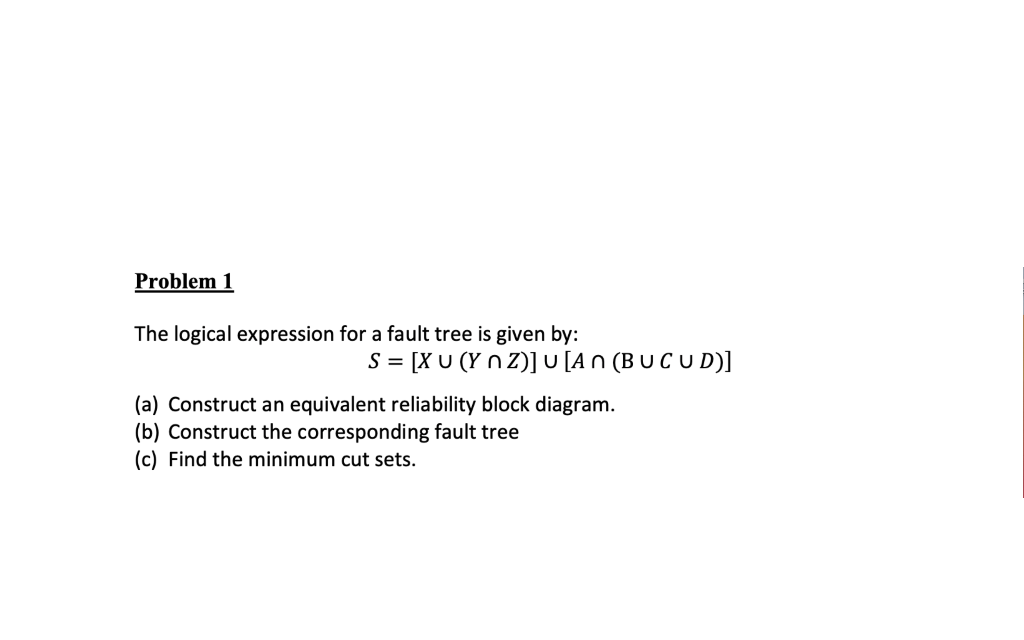 Solved The logical expression for a fault tree is given by: | Chegg.com