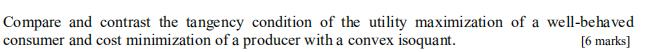 Solved Compare and contrast the tangency condition of the | Chegg.com