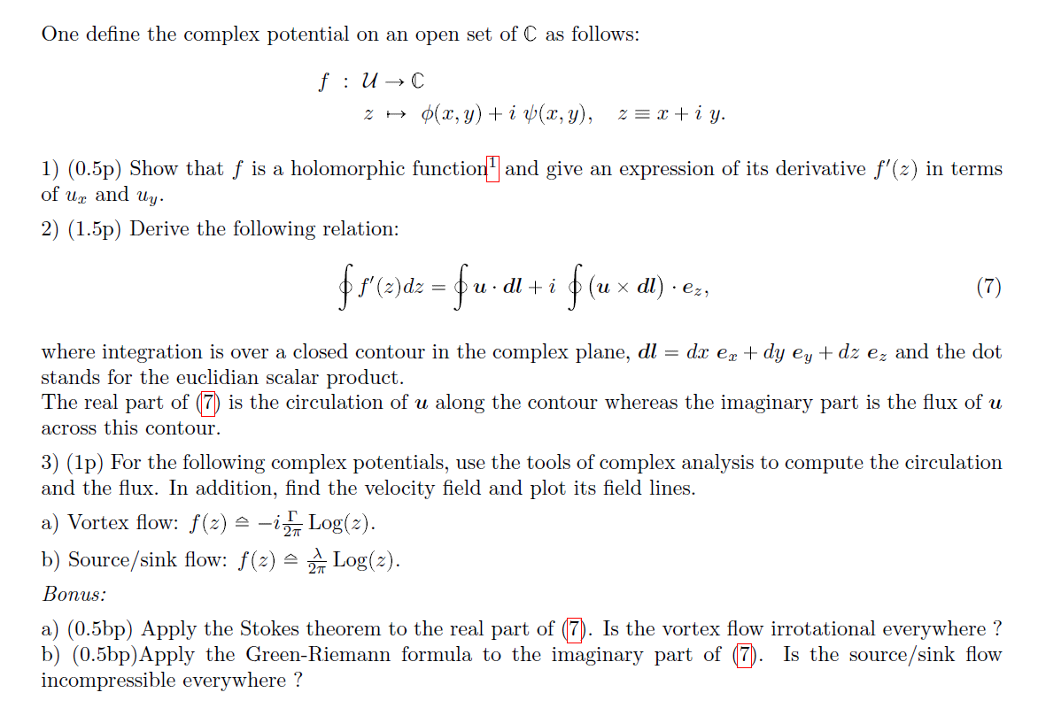 Solved Let us consider a 2D incompressible irrotational flow | Chegg.com