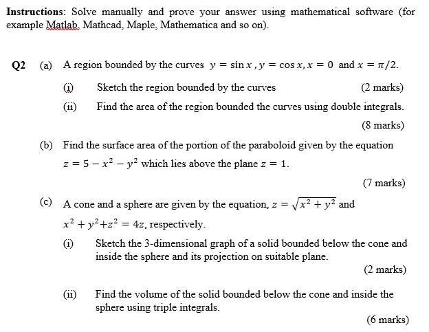 Solved Instructions: Solve manually and prove your answer | Chegg.com