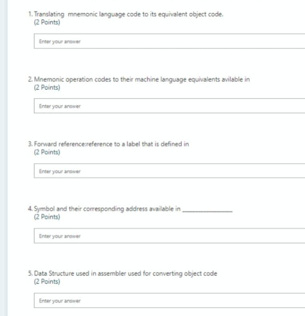 Solved 1. Translating mnemonic language code to its | Chegg.com