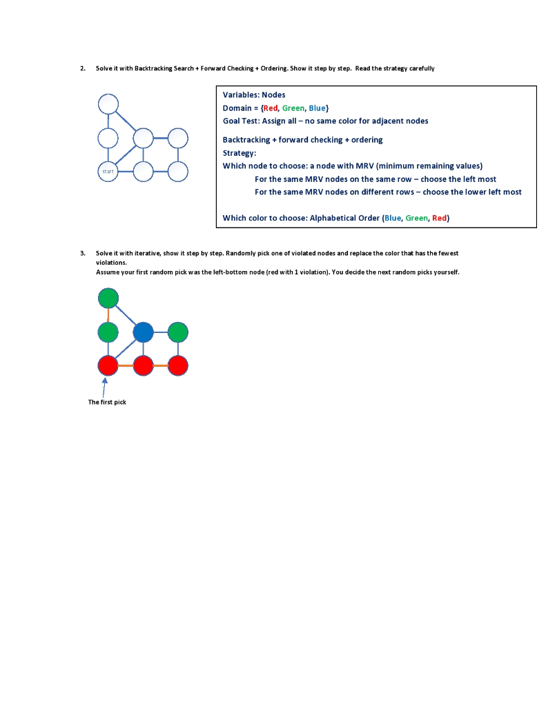 2. Solve it with Backtracking Search + Forward | Chegg.com