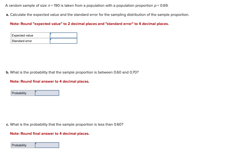 Solved A random sample of size n=190 ﻿is taken from a | Chegg.com
