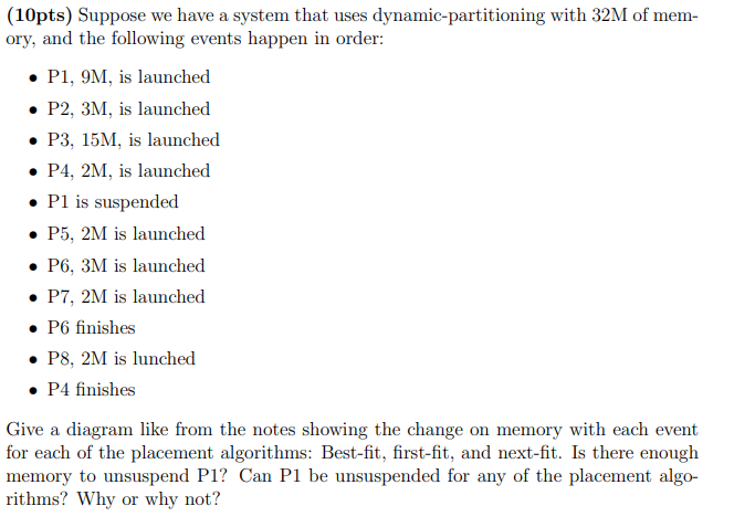Solved 10pts Suppose We Have A System That Uses 5249