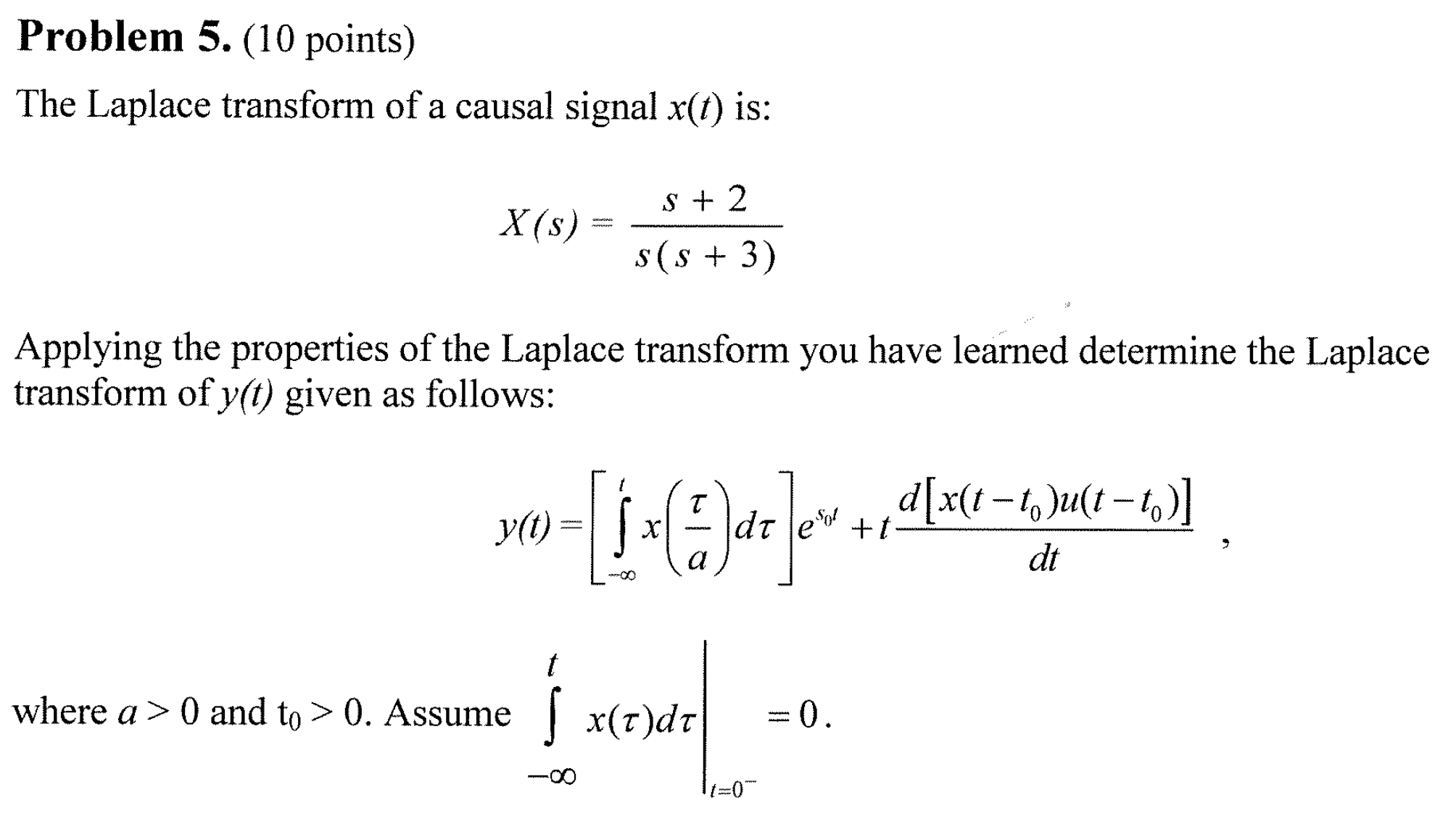 Solved The Laplace transform of a causal signal x(t) is: | Chegg.com