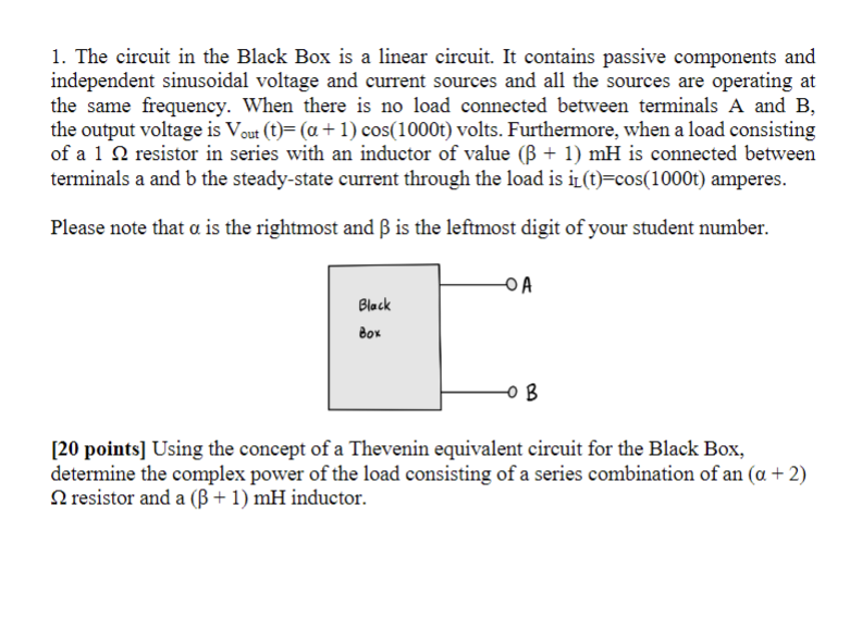 Solved The circuit in the Black Box is a linear circuit. It | Chegg.com