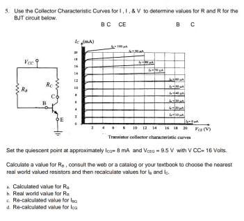 Solved Use the Collector Characteristic Curves for 1.1.&V to | Chegg.com