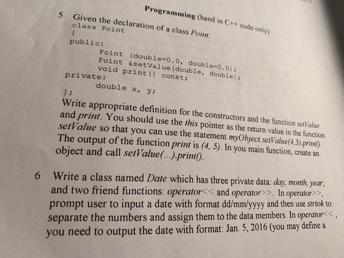 Solved Programming (hand in C++ code only) Given the | Chegg.com