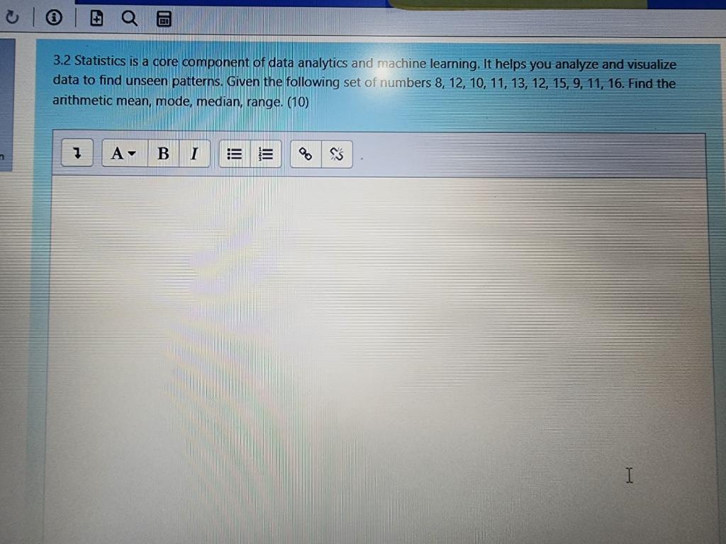 Solved 3.2 Statistics is a core component of data analytics | Chegg.com