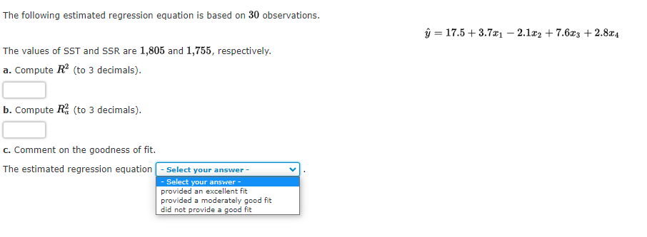 Solved The following estimated regression equation is based | Chegg.com