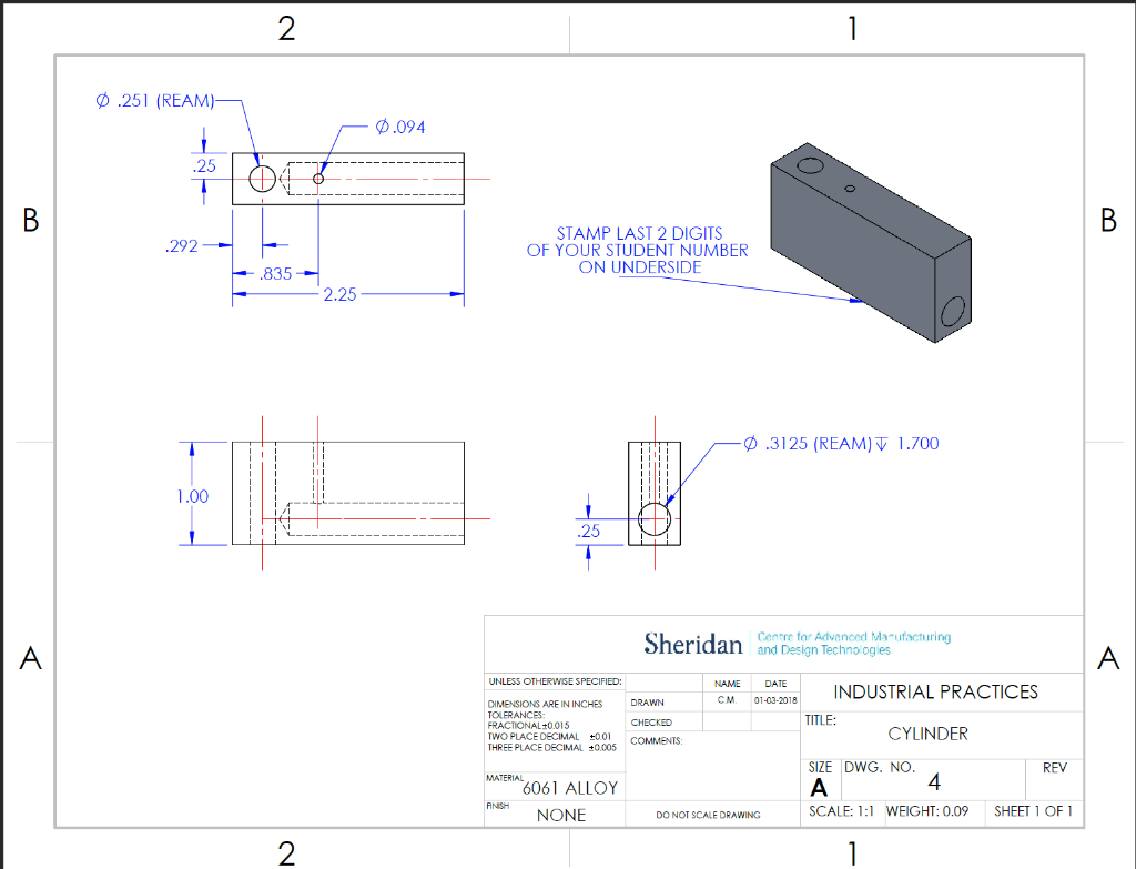 Solved Write a Process Plan for the machining | Chegg.com