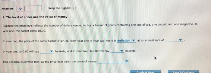 Solved Attempts: Keep the Highest: /3 1. The level of prices | Chegg.com