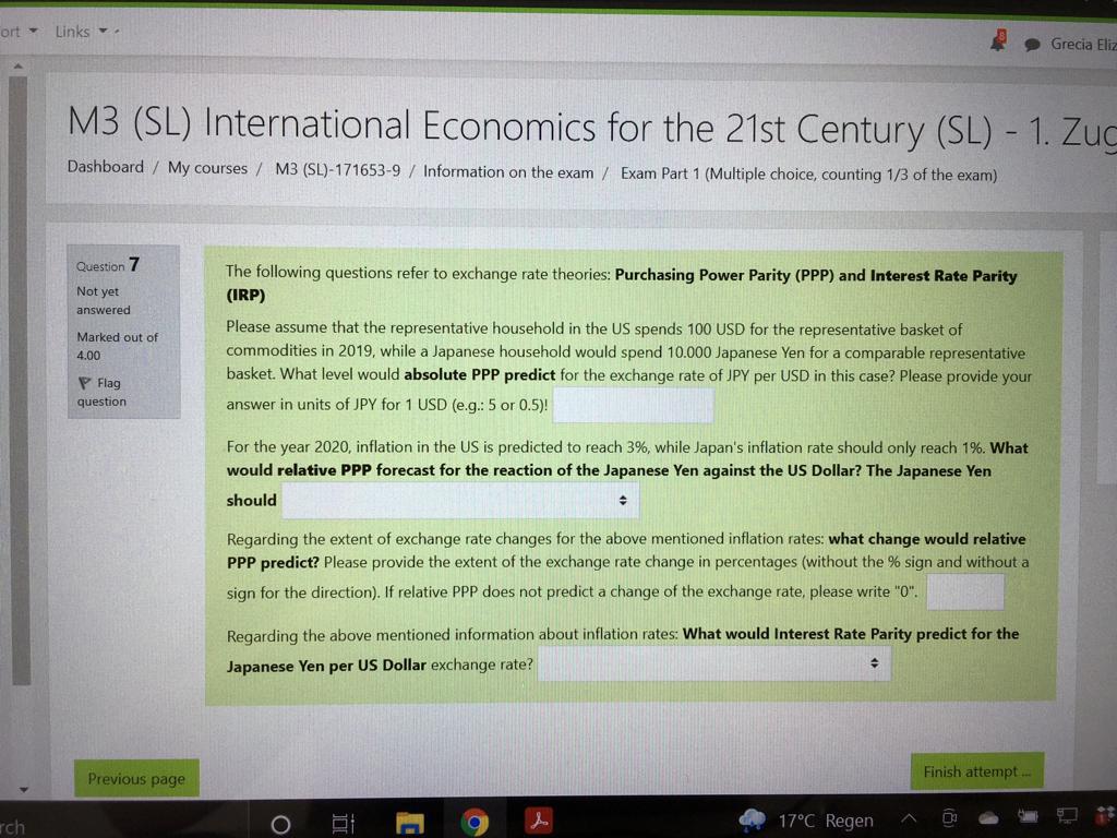 Solved M3 (SL) International Economics for the 21st Century | Chegg.com