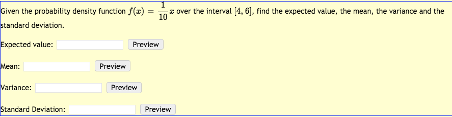 Solved Given the probability density function f(x) - over | Chegg.com