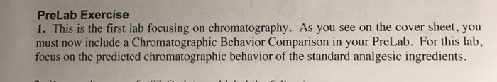 Prelab Exercise 1 This Is The First Lab Focusing On Chegg