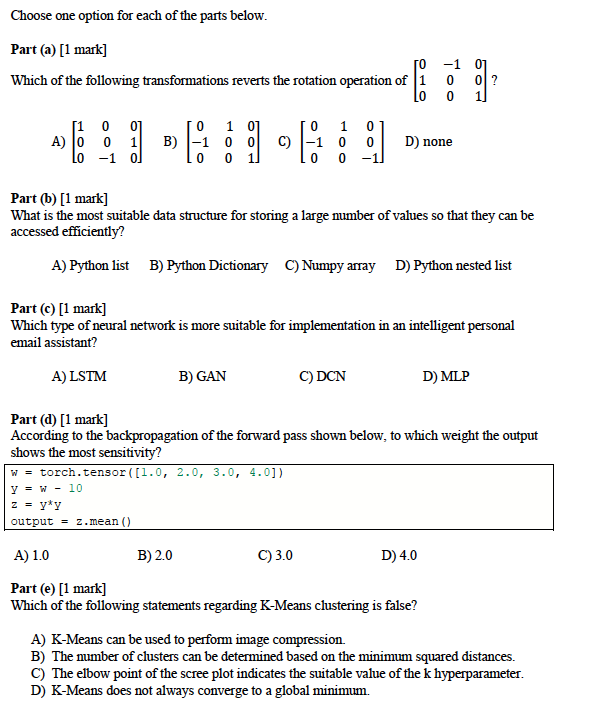 Solved Which of the following transformations reverts the | Chegg.com