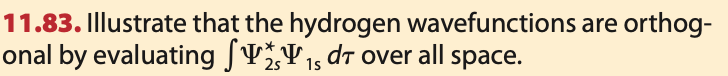 Solved 1183 Illustrate That The Hydrogen Wavefunctions Are 