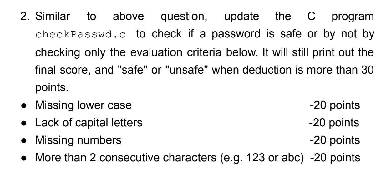 Solved 2. Similar to above question, update the С program | Chegg.com