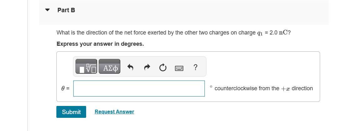Solved code class="asciimath">Part B What is the direction | Chegg.com
